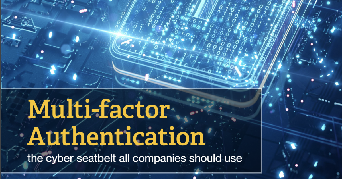 Resource | Multi-factor Authentication - the cyber seatbelt…